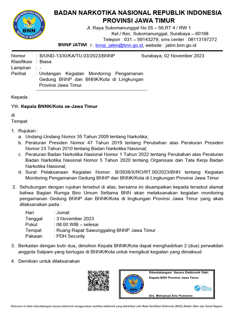 Undangan Security Uda Tte | PDF