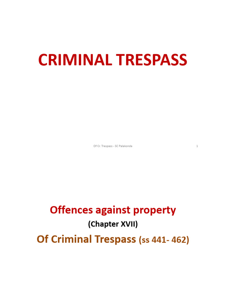 CR Trespass PDF | PDF | Burglary | Trespass