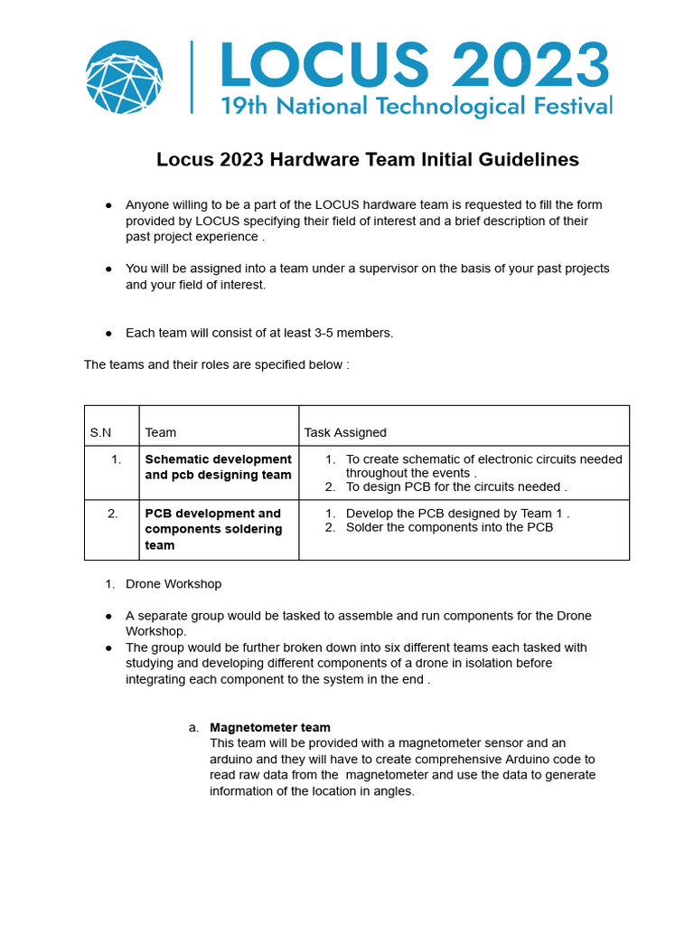 Locus_2023_Hardware_Team_Initial_Guidelines | PDF | Printed Circuit Board | Arduino