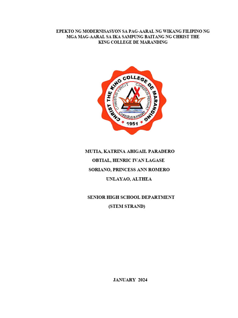 EPEKTO NG MODERNISASYON - Research | PDF