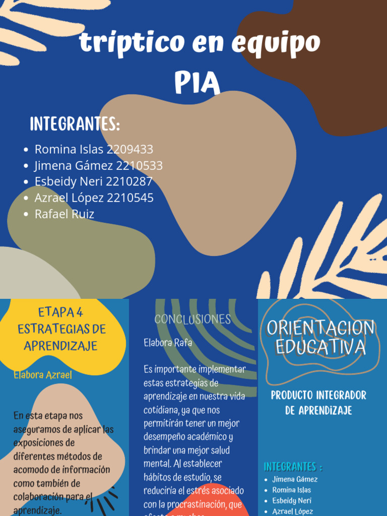 Tríptico PIA | PDF | Aprendizaje | Inteligencia