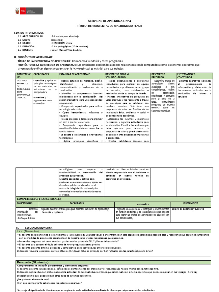 Sesion EPT 3º2023 | PDF | Aprendizaje | Sistema operativo