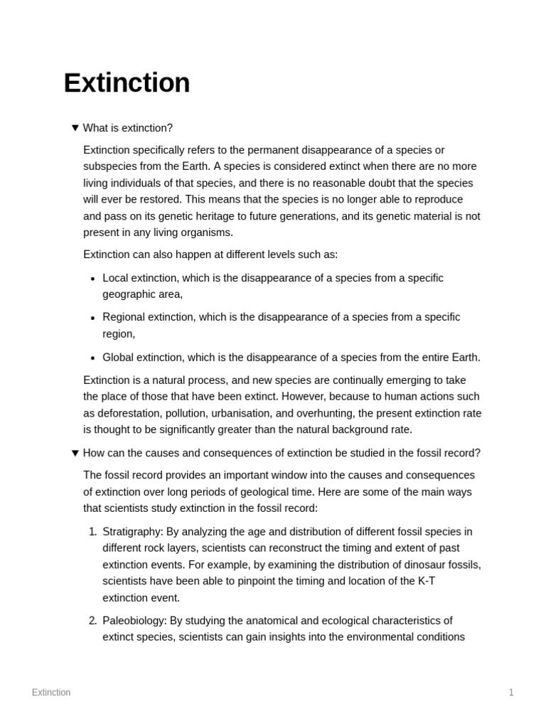 Extinction | PDF | Natural Selection | Extinction