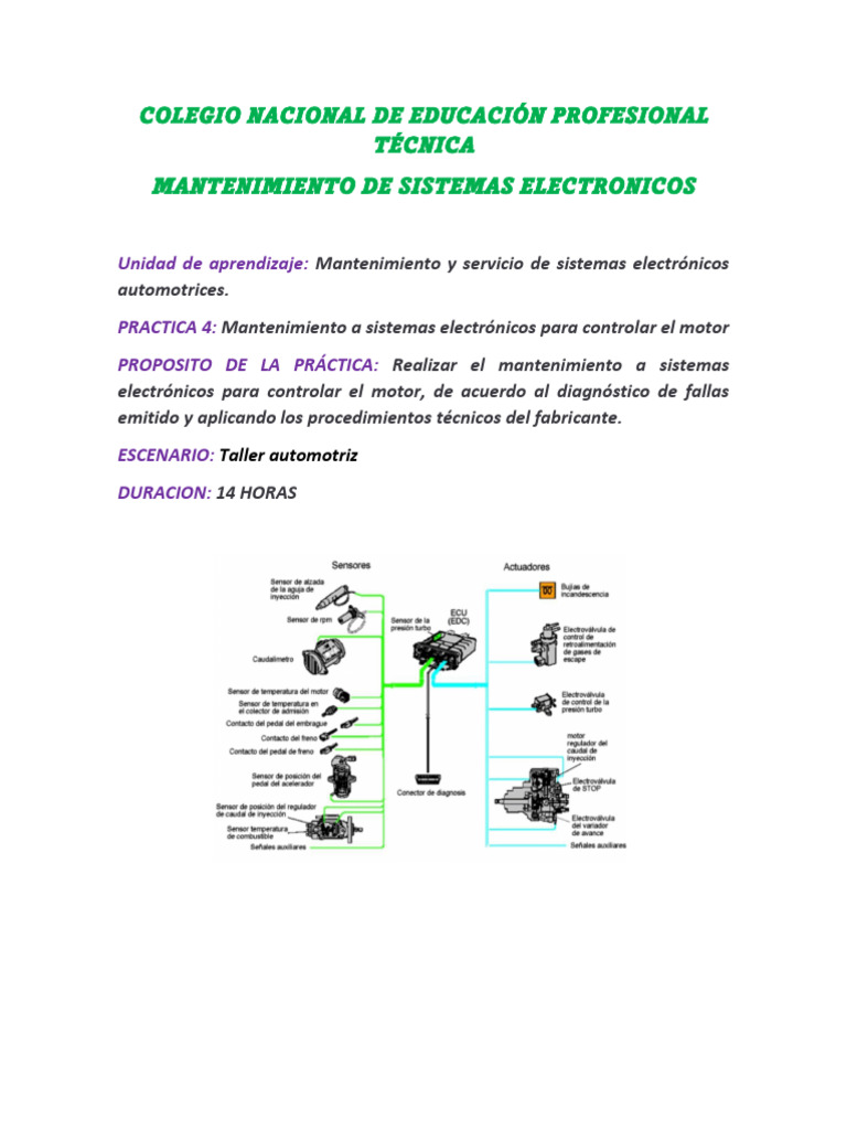 Mantenimiento De Sistemas Electrónicos Automotrices Pdf