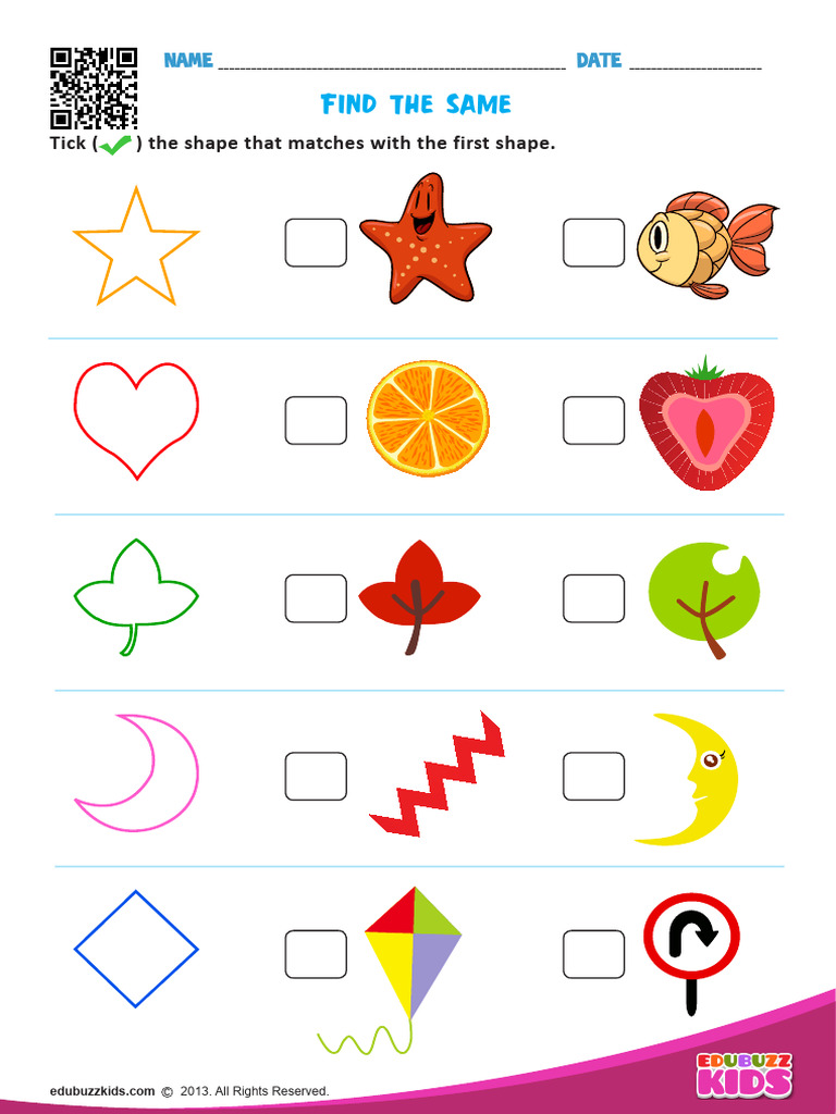 Shape Matching Activity Worksheet | PDF | Teaching Methods & Materials