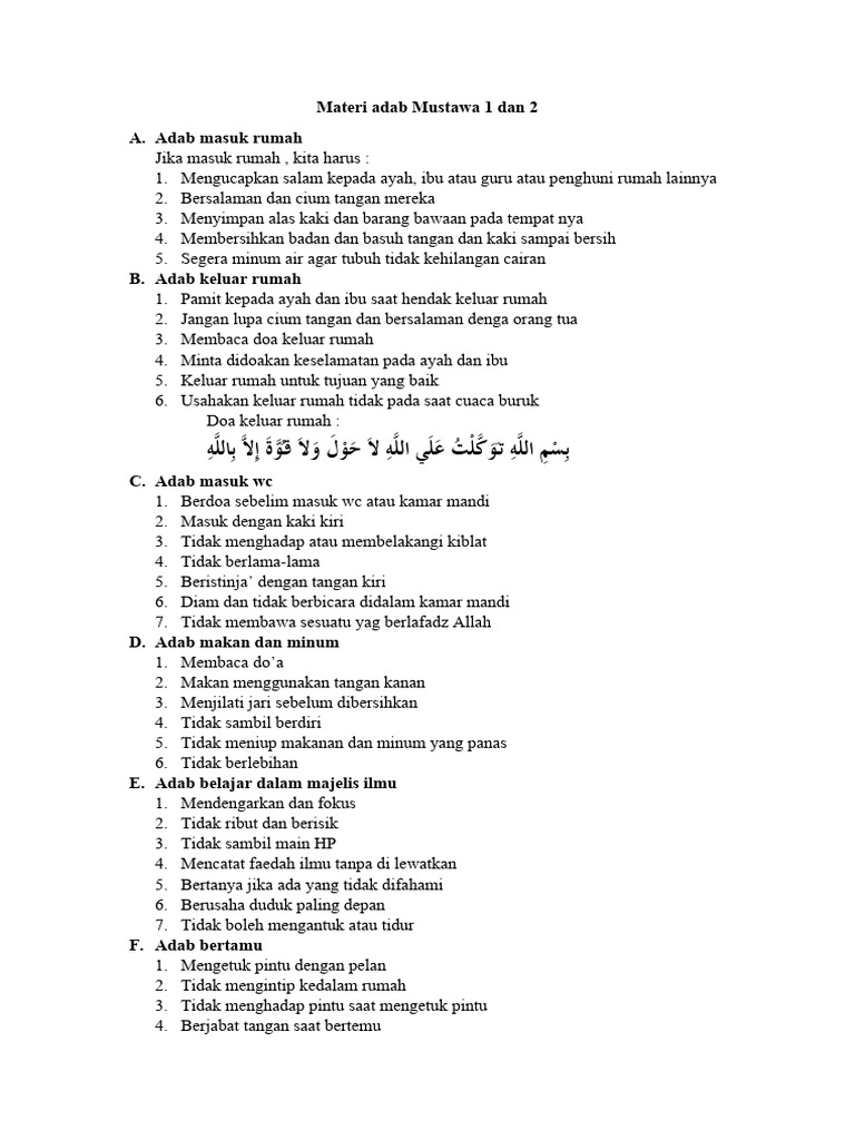 Materi Adab | PDF | Agama & Spiritualitas