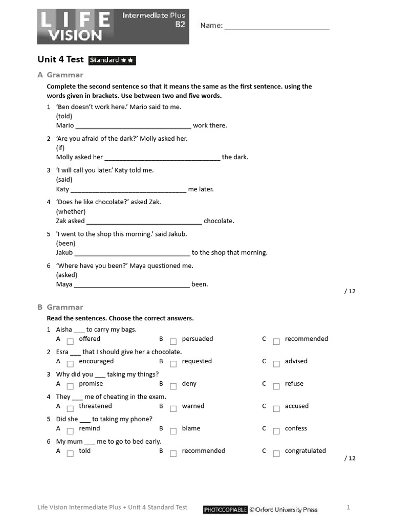 Worksheet Review U4 | PDF