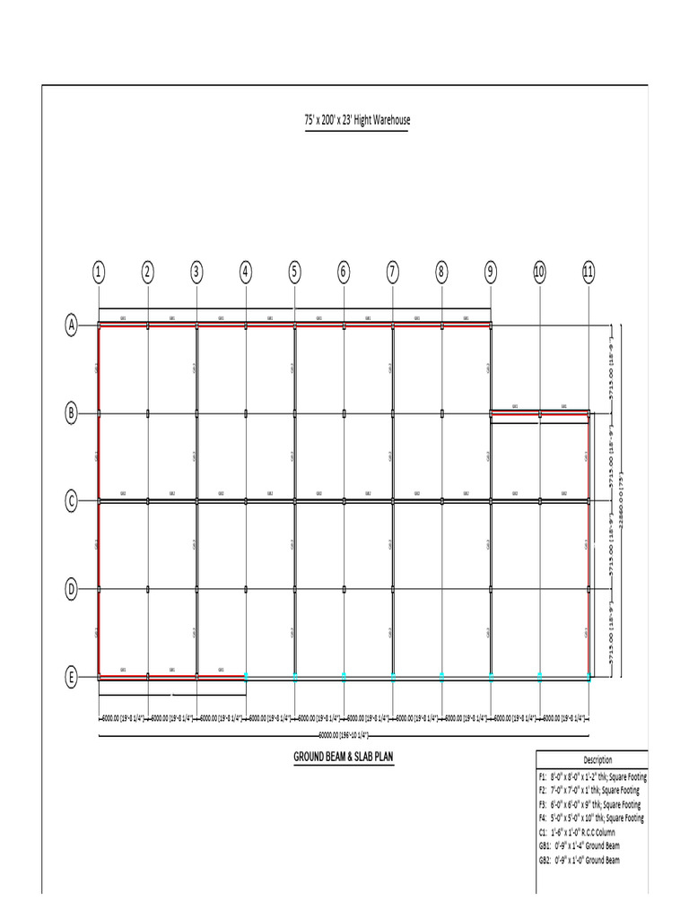 2 - 14122021 200 X 75 X 25 Warehouse Foundation Drawing | PDF ...