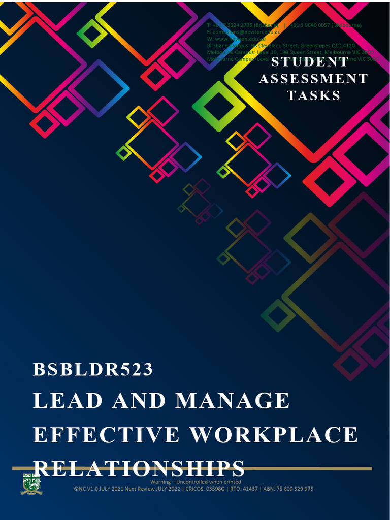 BSBLDR523 Student Assessment Tasks 04-03-21 | Download Free PDF | Policy | Employment