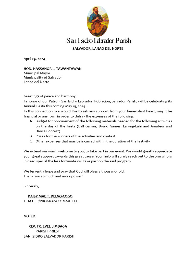 Solicitation Letter Fiesta | PDF