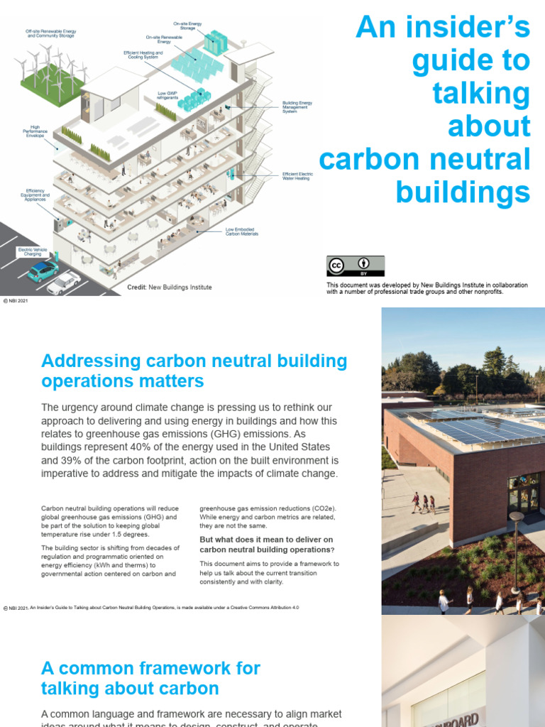 Insiders Guide To Carbon Neutral Buildings 2021092 | PDF | Climate ...