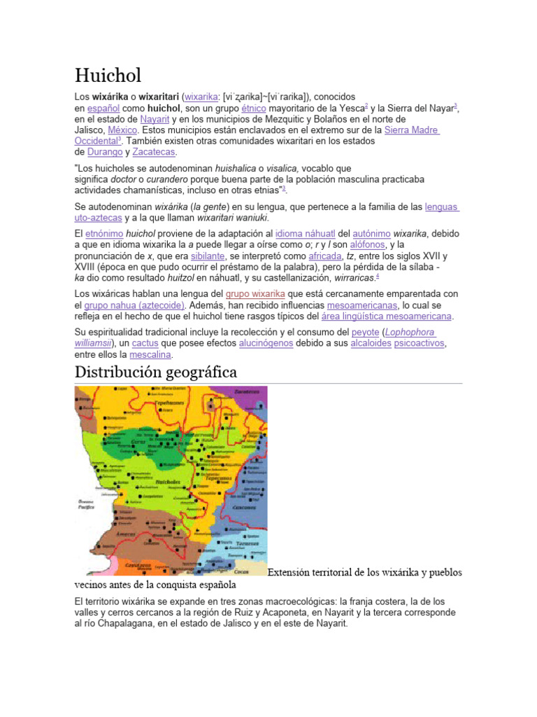 Ubicación del Territorio Huichol | PDF | Folklore Mexicano