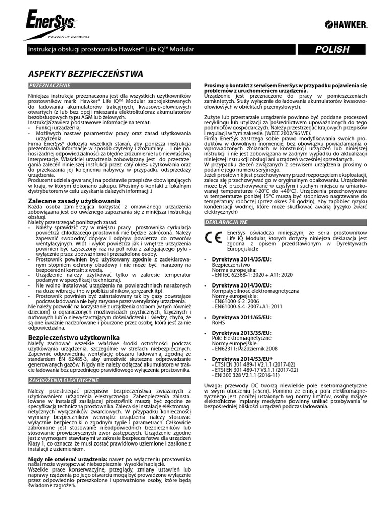 Hawker Life Iq Modular Instructions Polish | PDF