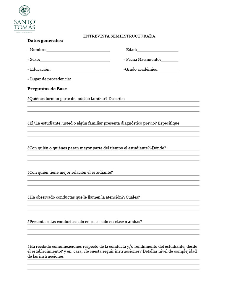 Entrevista Semiestructurada | PDF