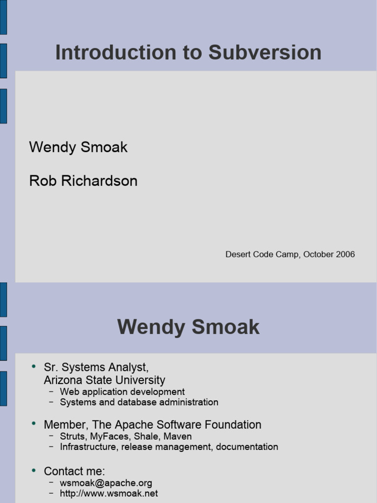 Intro SVN DCC Oct06 | PDF | Version Control | Computer File