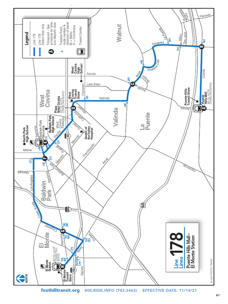 Foothill Transit Line 178 Schedule | PDF | Public Transport | Transport