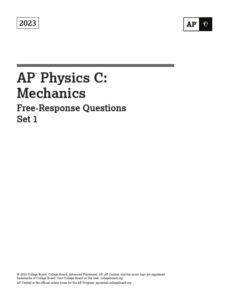 ap22-frq-physics-c-mechanics-set-1 | PDF | Force | Euclidean Vector