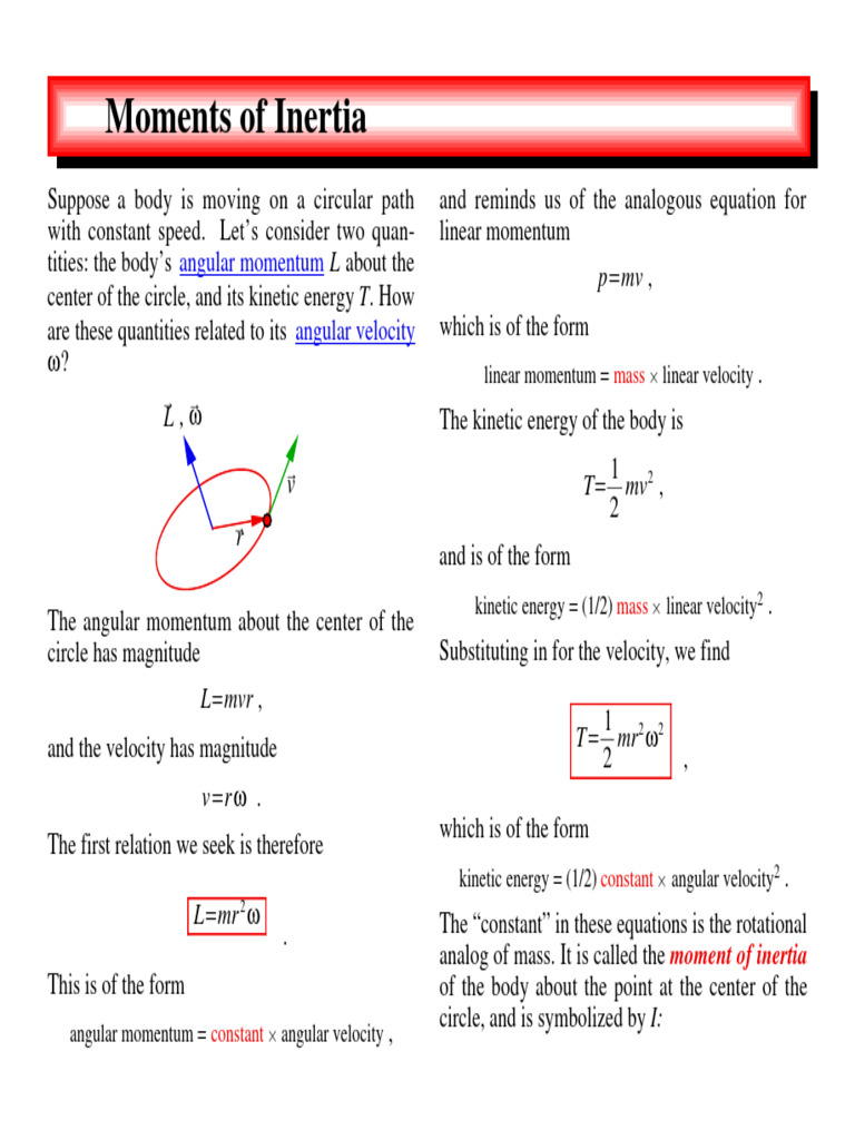 Mominert Pdf Rotation Around A Fixed Axis Angular Momentum