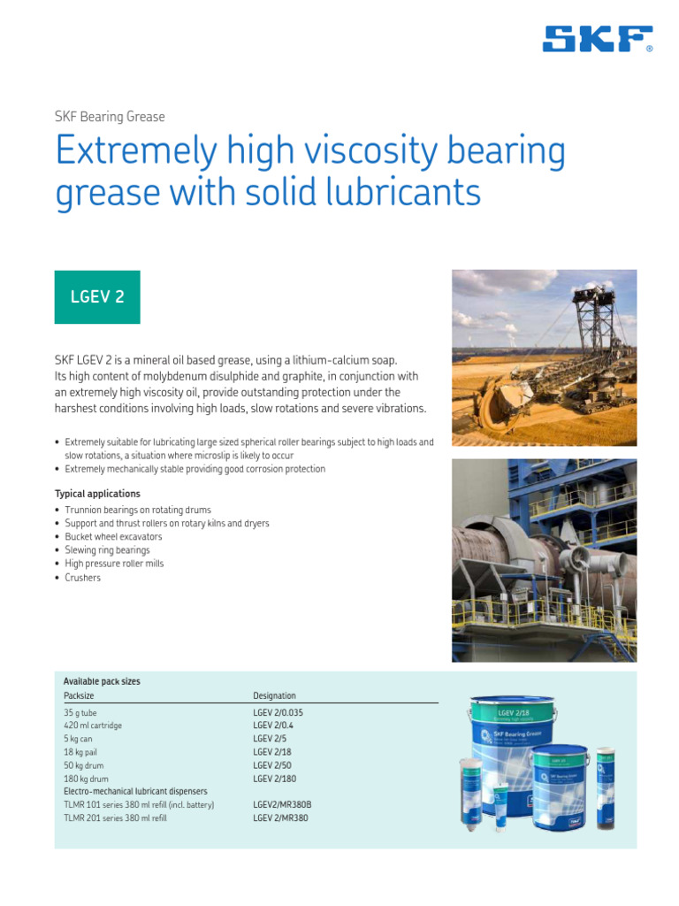 SKF Lgev 2 | PDF | Materials | Mechanical Engineering