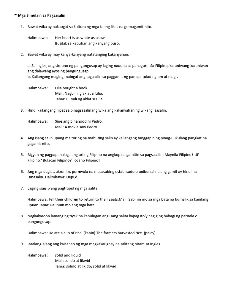 Mga Teknik at Pamamaraan NG Pagsasalin | PDF