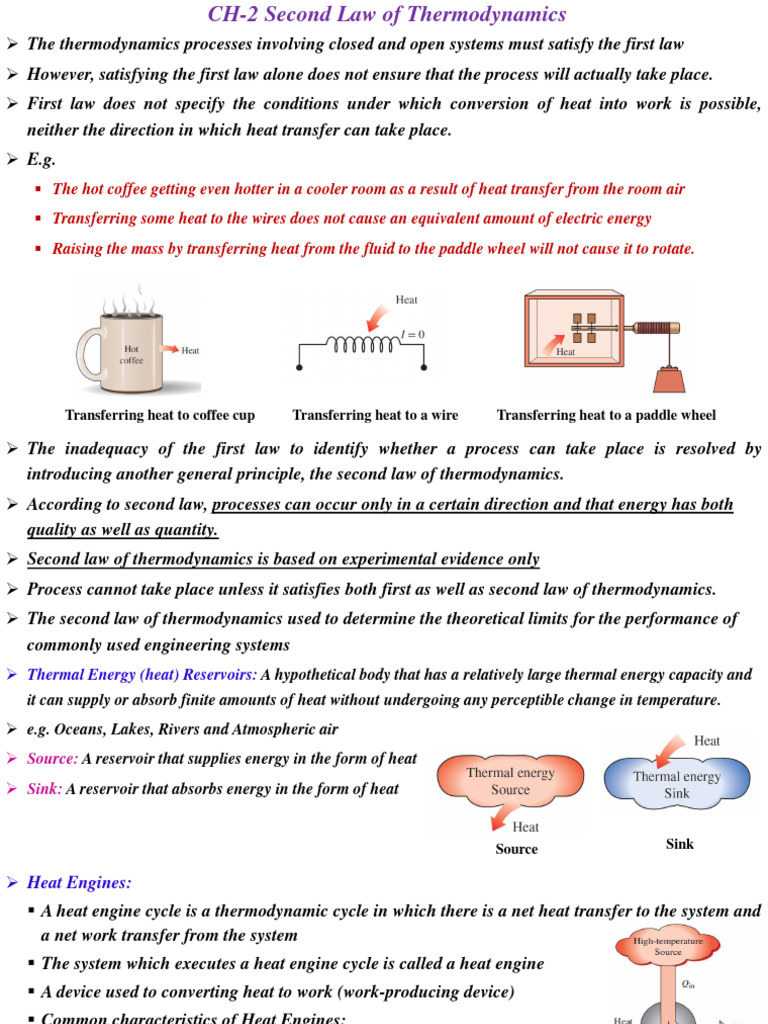 Thermo - CH - 02 - Second Law of Thermodynamics | PDF | Heat | Second ...