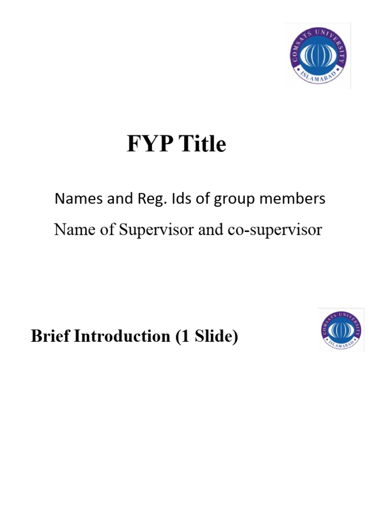 FYP-1 Presentation Slides Template Updated | PDF