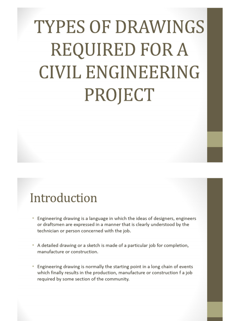 Types of Drawings Required For A Civil Engineering | PDF | Engineering