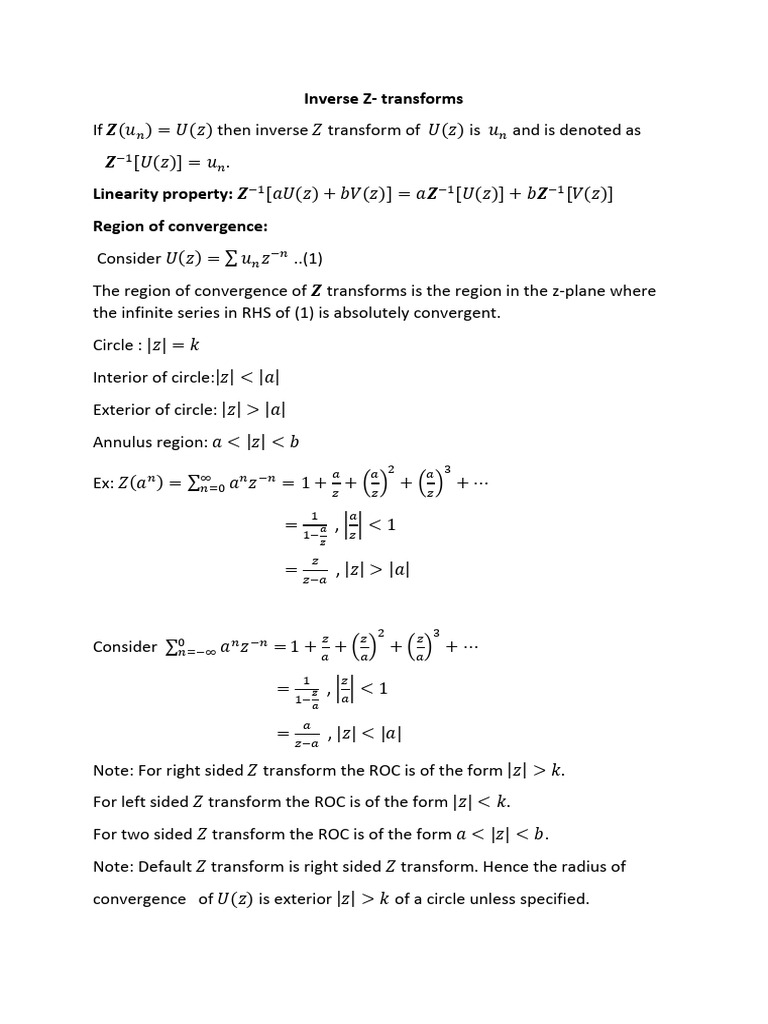 M4 Cluster IV Inverse Z Transforms | PDF | Equations | Recurrence Relation