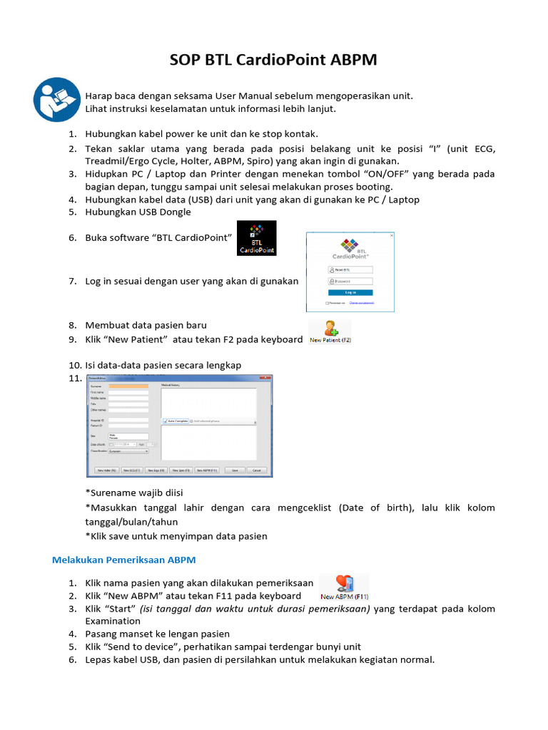 SOP BTL CardioPoint ABPM | PDF