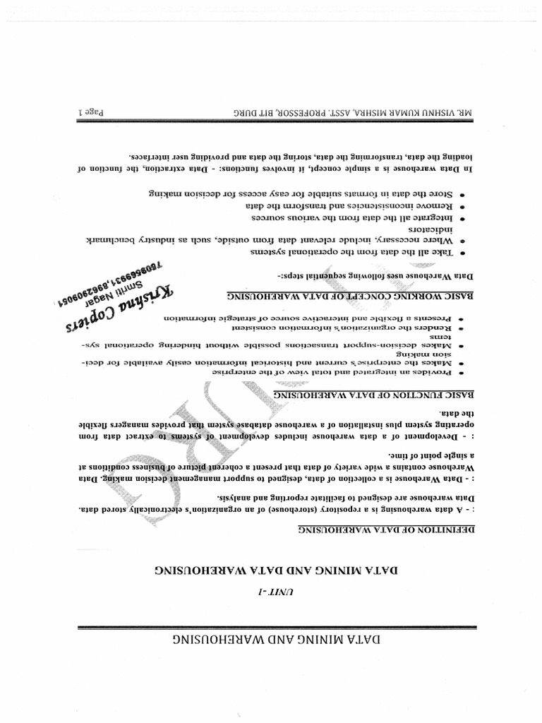 Data Mining All 5 Unit Notes | PDF Data Mining All 5 Unit Notes | PDF