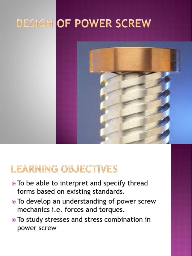 Power Screw Final | PDF | Machining | Metalworking