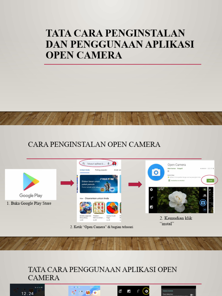 Tata cara Penginstalan Dan Penggunaan Aplikasi Open camera | PDF