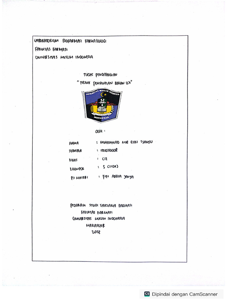 TP Pembuatan Bahan Uji - 008 - Muhammad Nur Riski Syamsu | PDF
