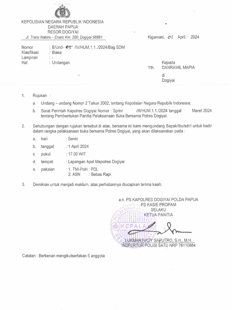 Undangan Danramil | PDF