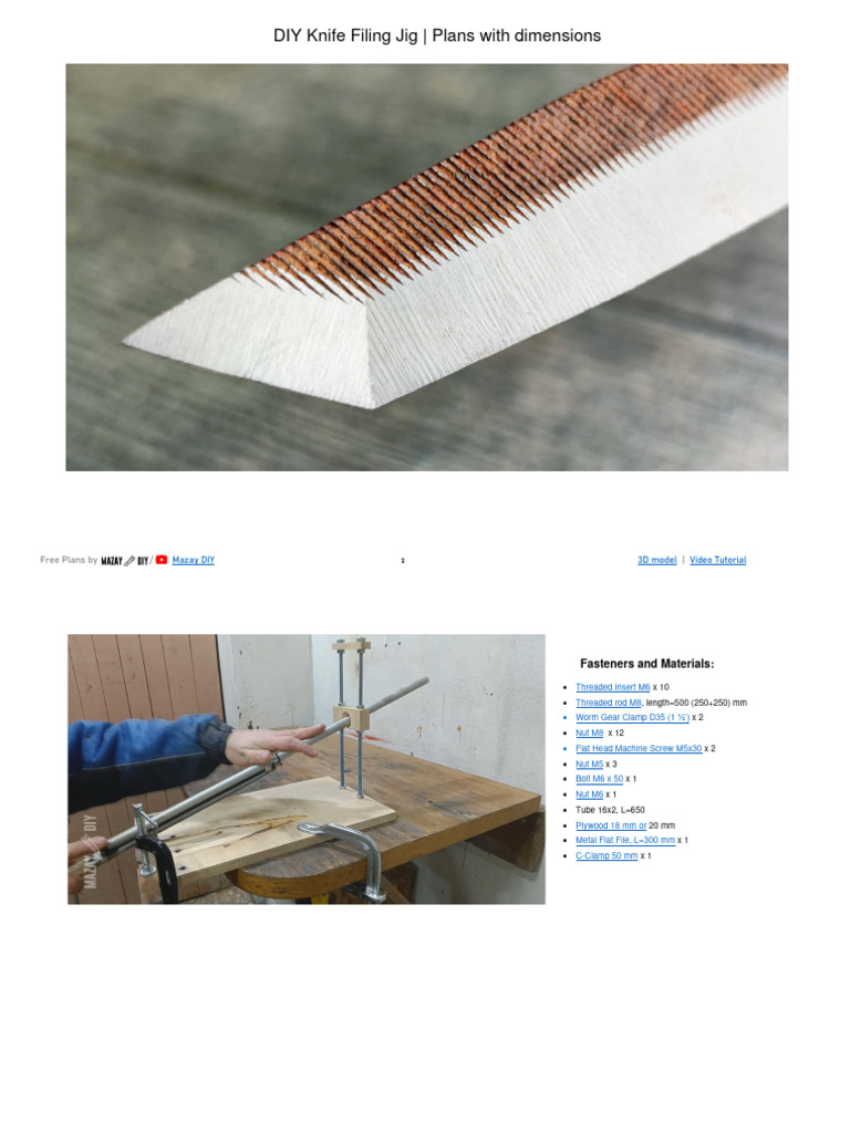 DIY Knife Filing Jig Plans | PDF