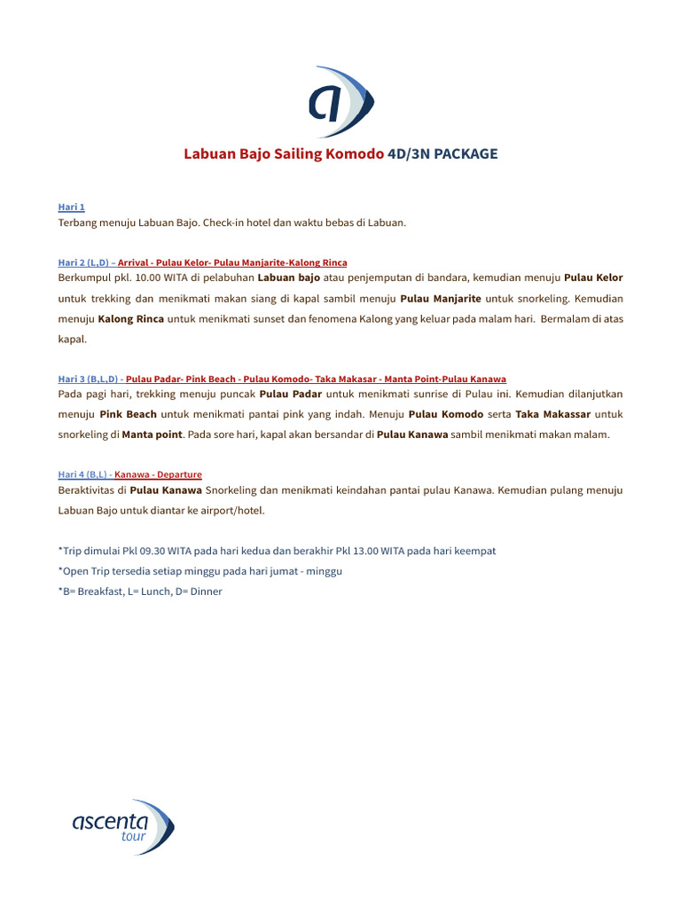 Paket Sailing Komodo 4D3N Labuan Bajo | PDF