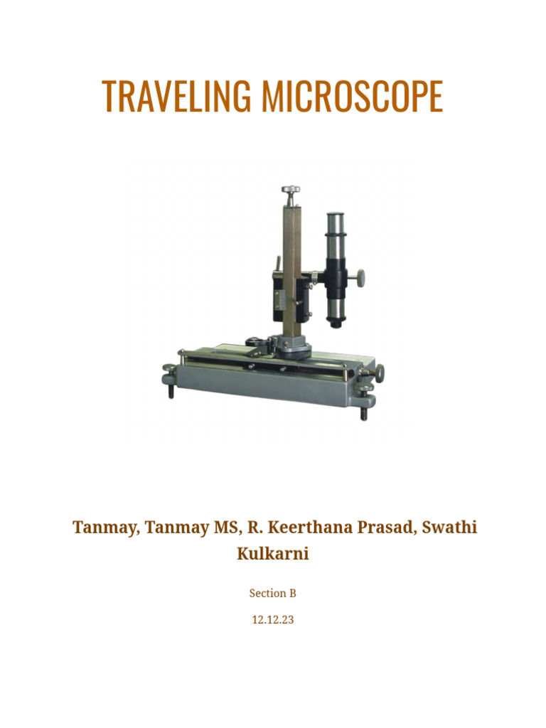Travelling Microscope | PDF | Optics | Metrology