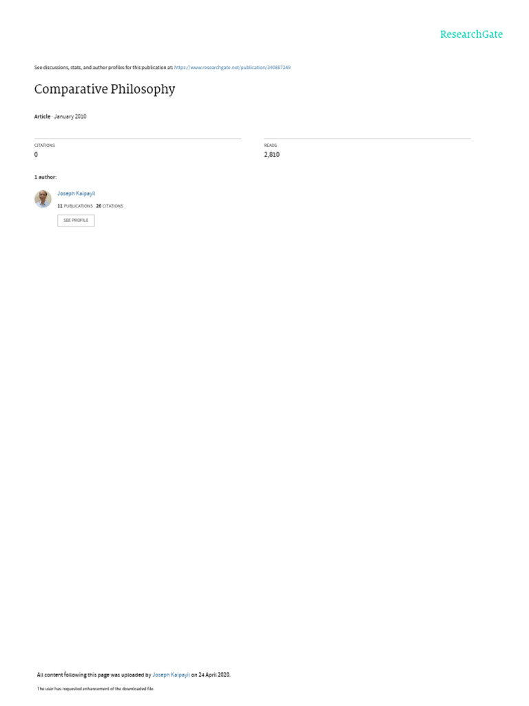 Comparative Philosophy | PDF | Idealism | Western Philosophy