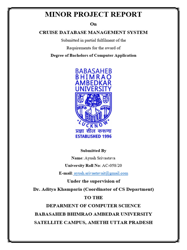 Ayush Srivastava 209423 BCA404 | PDF | Cruise Ship | Databases