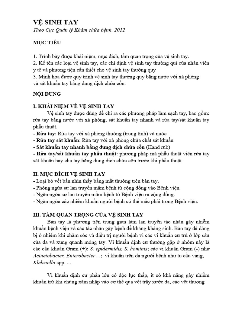 Tai Lieu Ve Sinh Tay | PDF