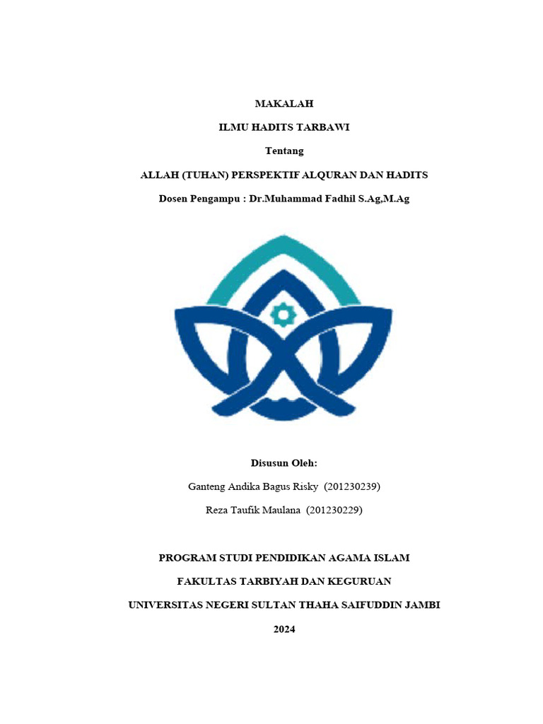 Allah (Tuhan) Perspektif Alquran Dan Hadits | PDF | Karier & Perkembangan | Filsafat