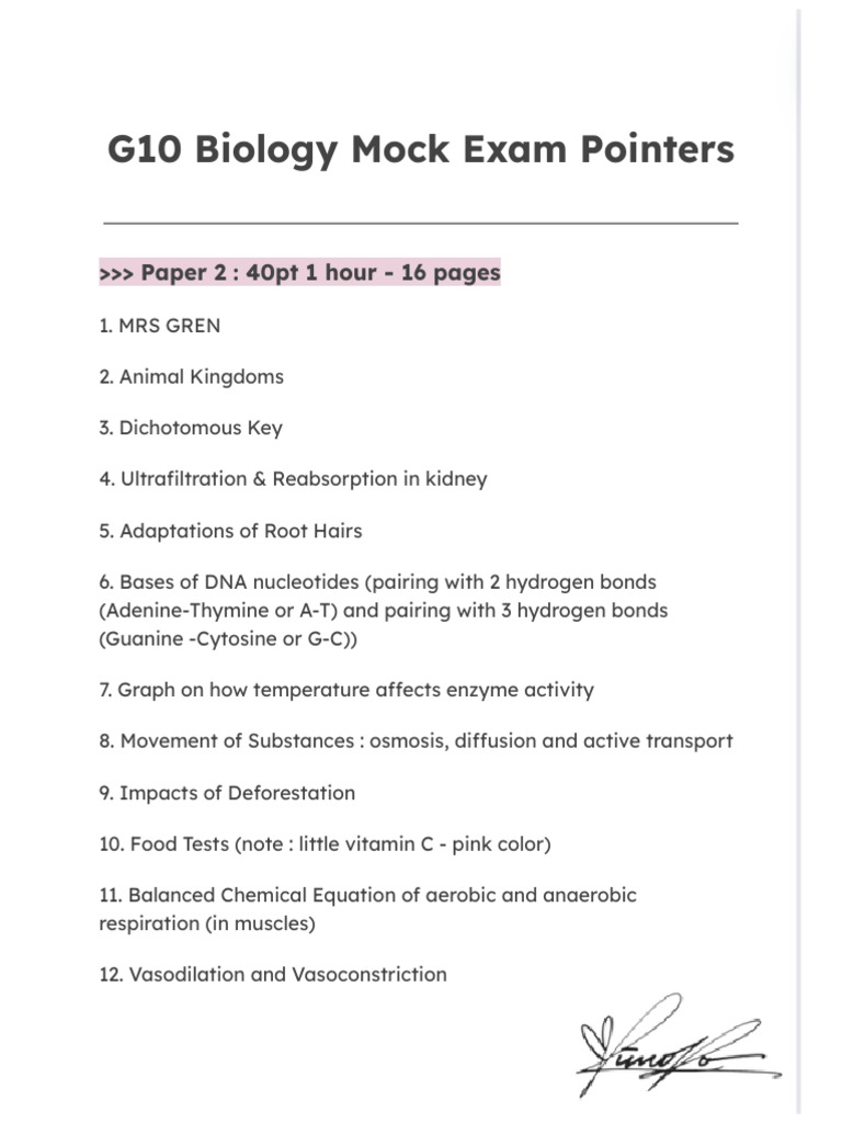G10 Biology Exam Study Guide | PDF | Blood | Biology