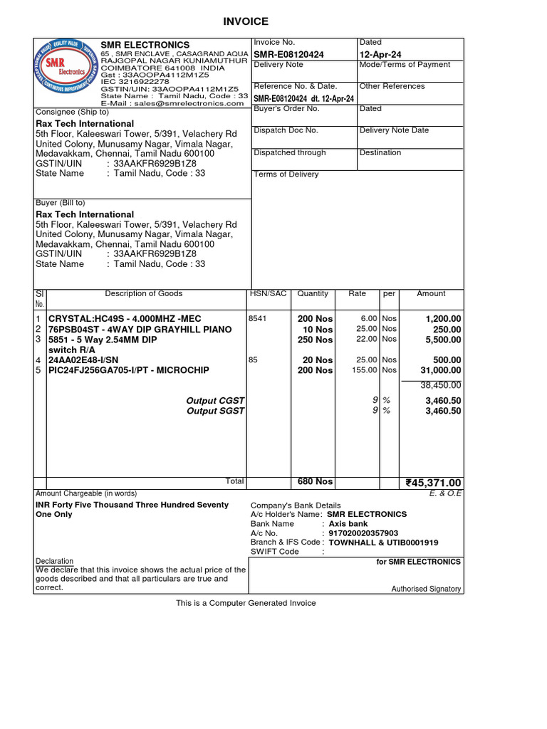 Amended Invoice | PDF | Invoice | Payments