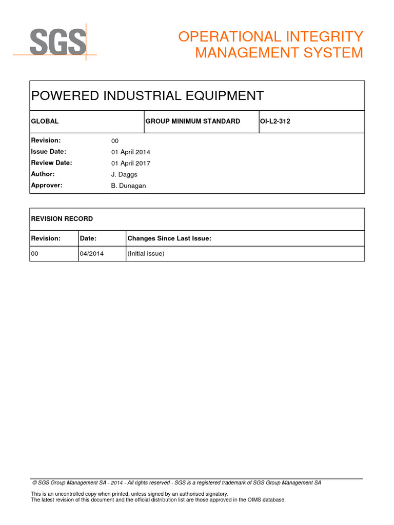 Powered Industrial Equipment-A4-EN-14-Rev00 | PDF | Forklift | Truck
