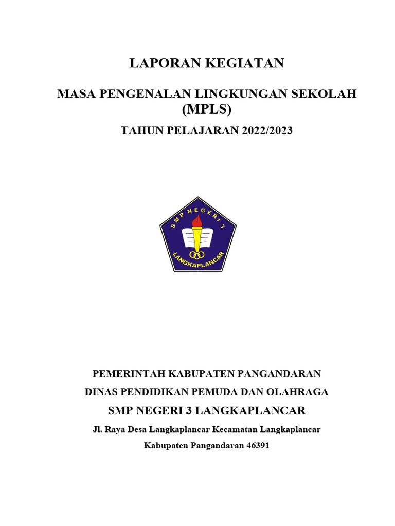 Laporan Kegiatan MPLS | PDF | Karier & Perkembangan | Ilmu Sosial