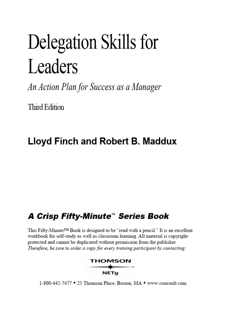 Delegation Skills For Leaders | Download Free PDF | Leadership | Goal