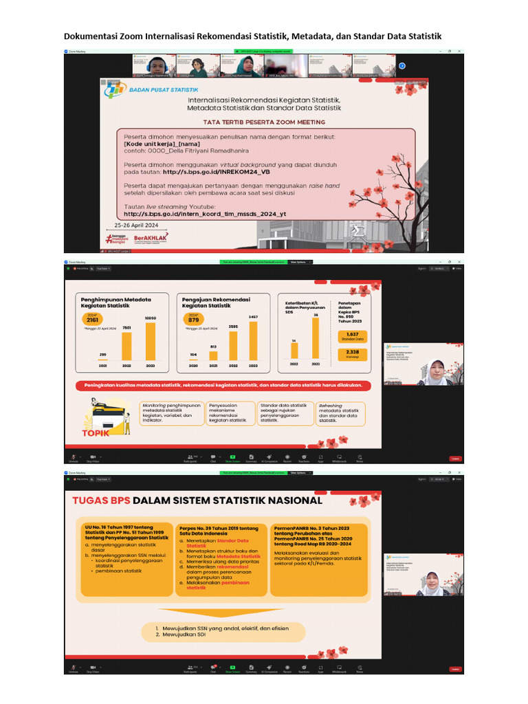 Zoom Internalisasi Metadata, Rekomendasi Statistik, Dan Standar Data Statistik | PDF
