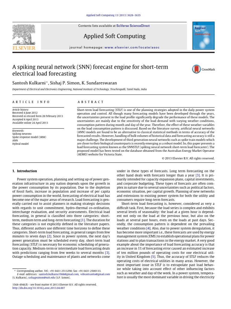 A Spiking Neural Network (SNN) Forecast Engine For Short-Term ... A Spiking Neural Network (SNN) Forecast Engine For Short-Term ...