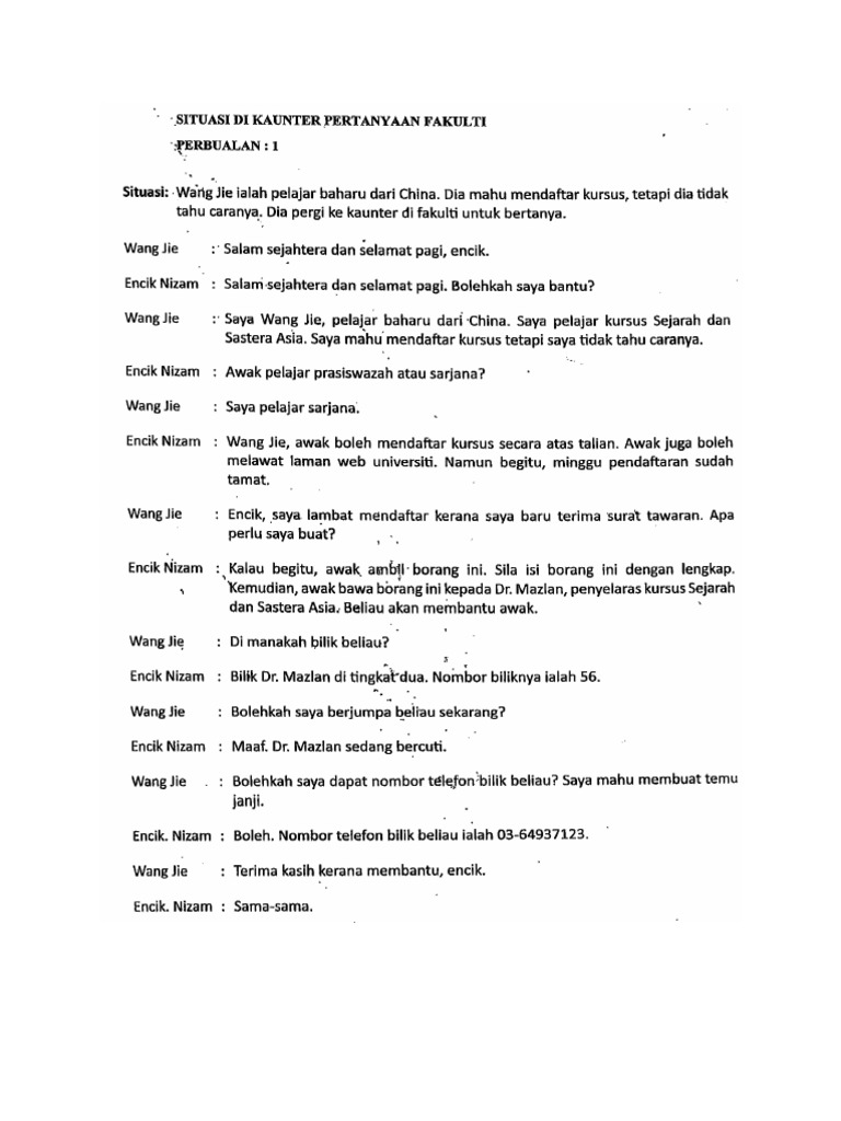 Perbualan 1 | PDF
