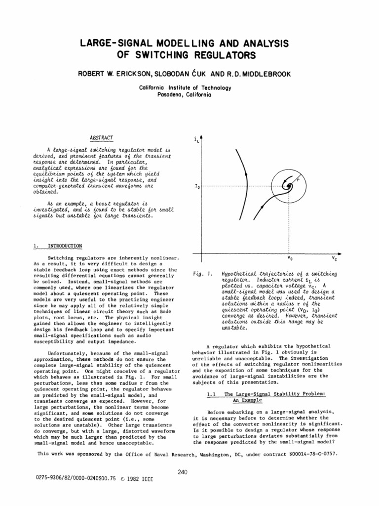 LARGE-SIGNAL MODELLING AND ANALYSIS by R D Middlebrook and Robert Ericson | PDF | Electrical ...